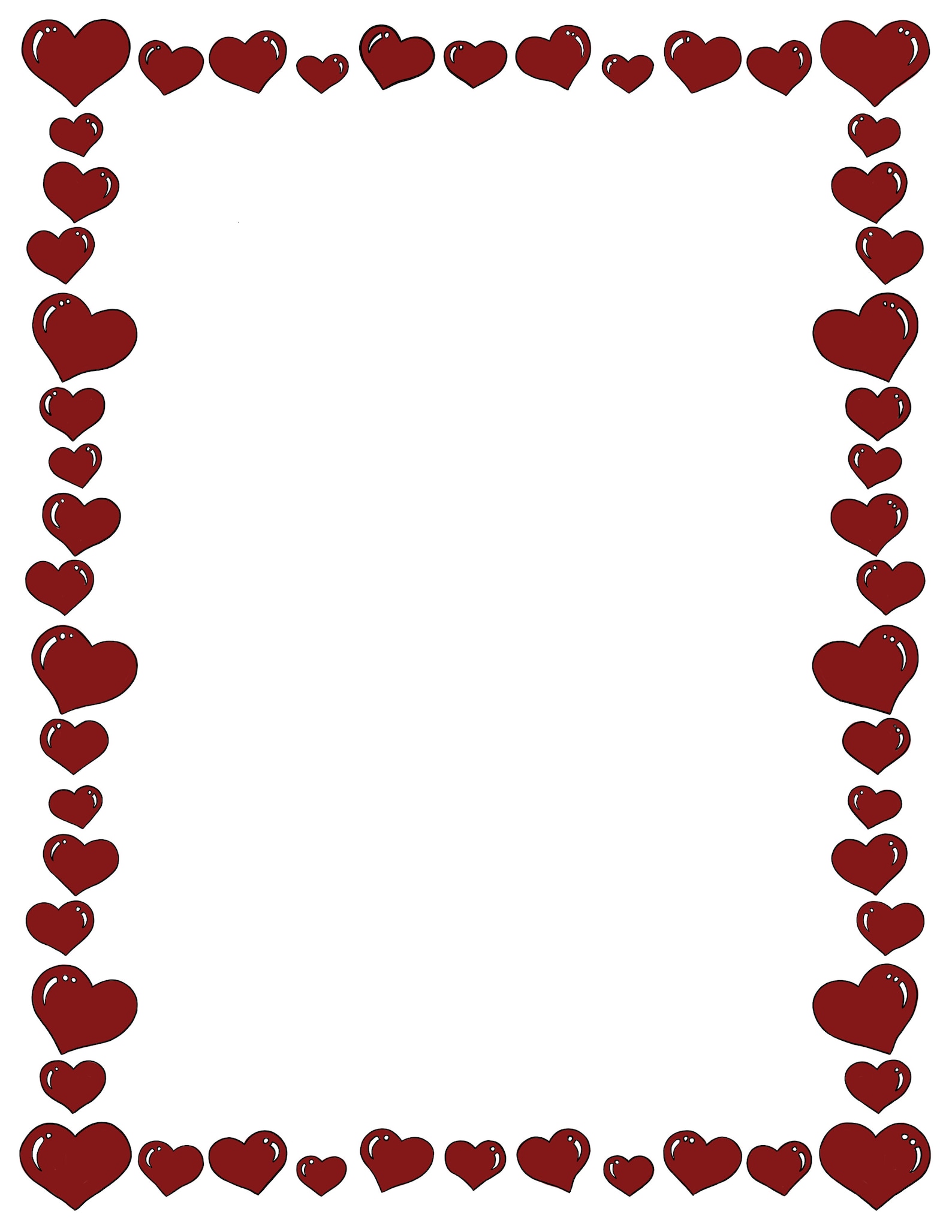 Valentine Heart Boarder Print - Etsy