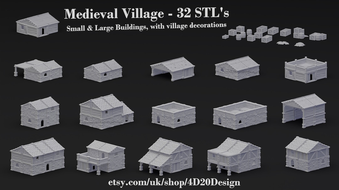 The Medieval Village | 32 Medieval Village Buildings and Accessory STL ...