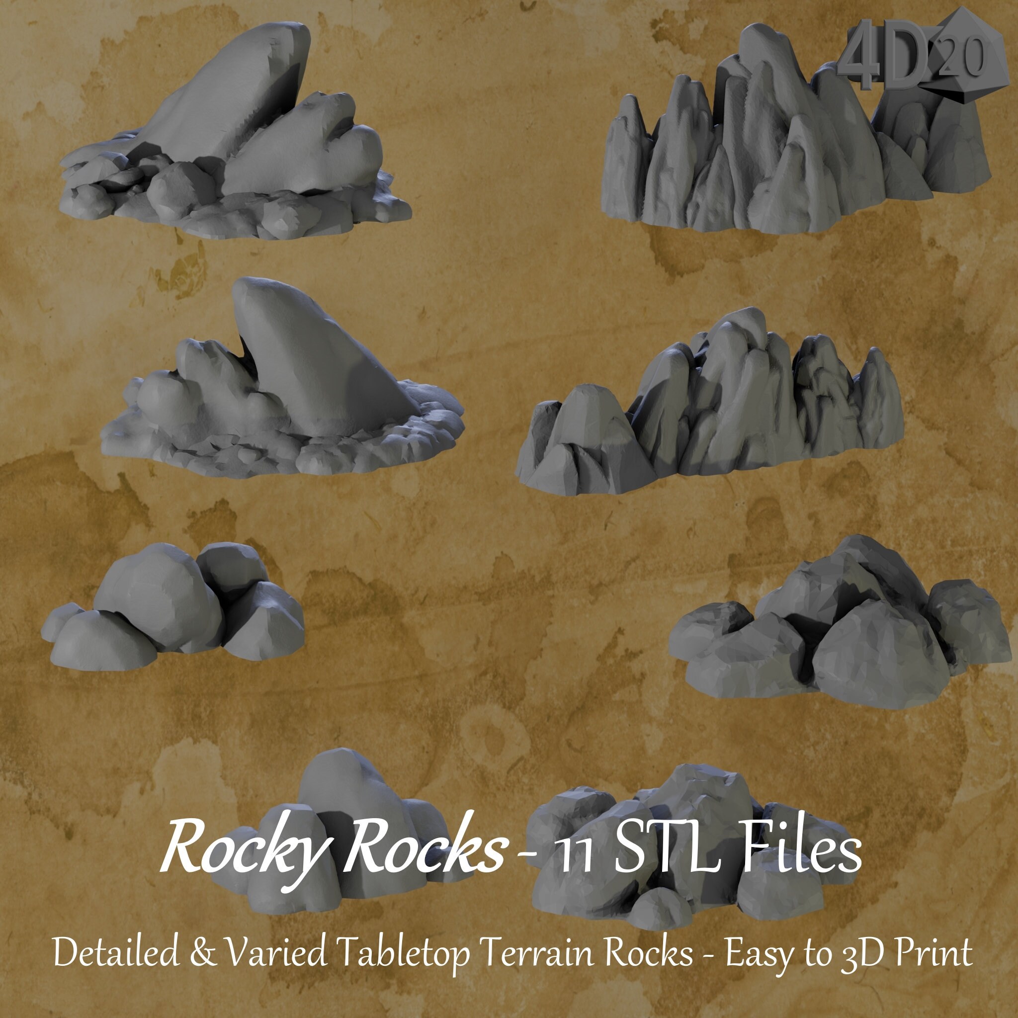 Rocky Rocks 11 Easy Print Rocks 3D Printable Famtasy - Etsy UK