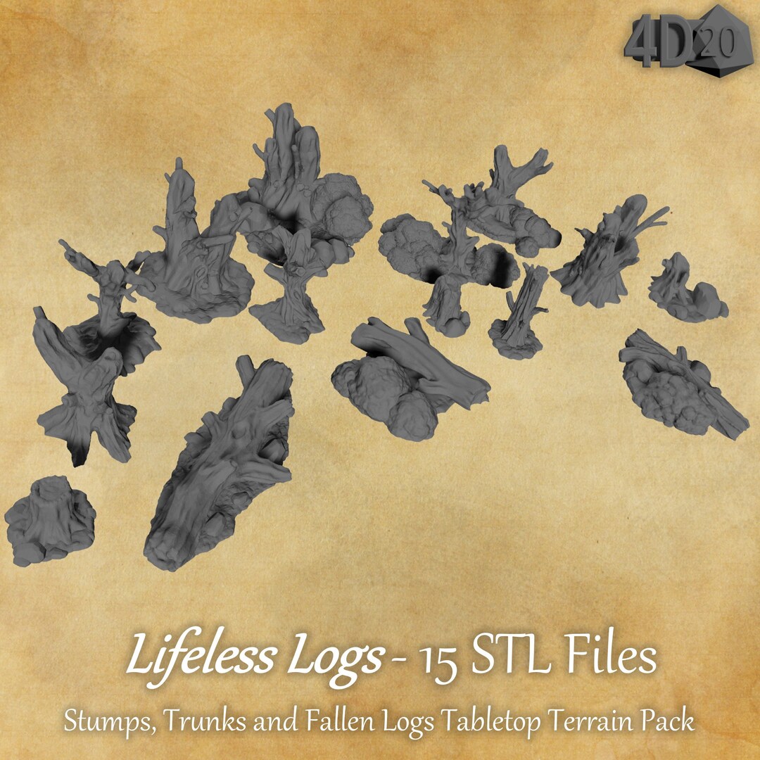 Lifeless Logs 15 Dead Trees, Stumps and Fallen Tree Trunks 3D Printable ...