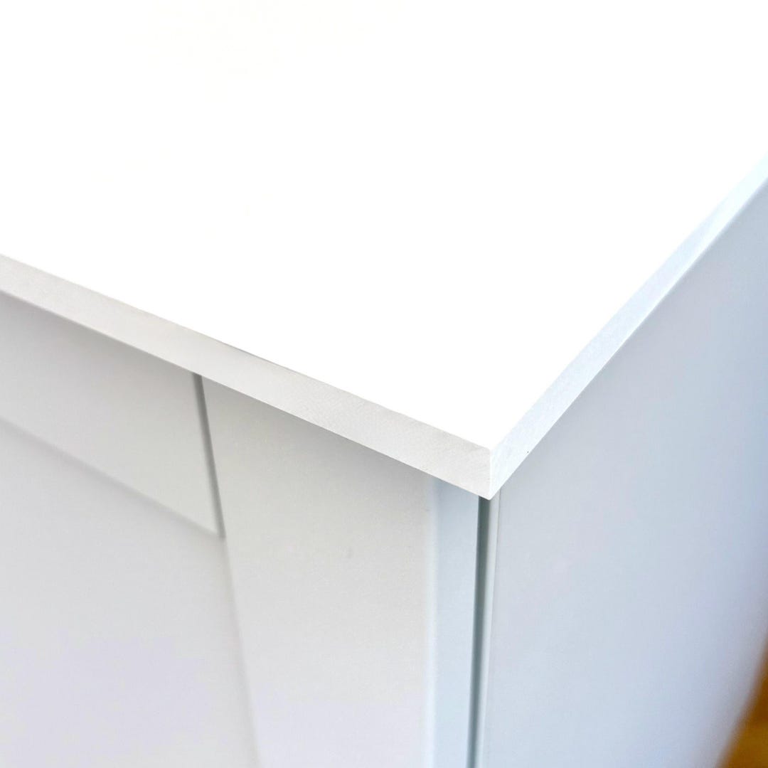 Absolute White Compact Laminate Worktop 2000mm X 610mm X 12mm Modern ...