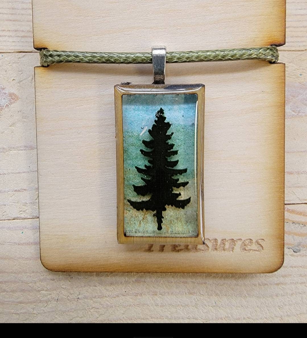 Spruce Pine Tree Hand Painted Necklace - Etsy