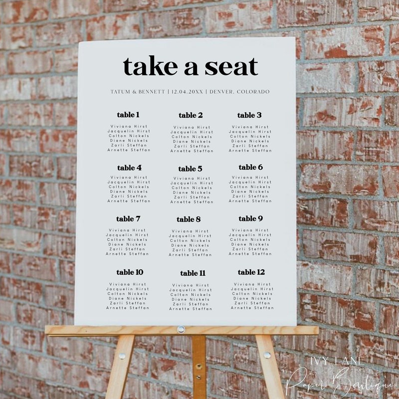 Diy Seating Chart - Etsy