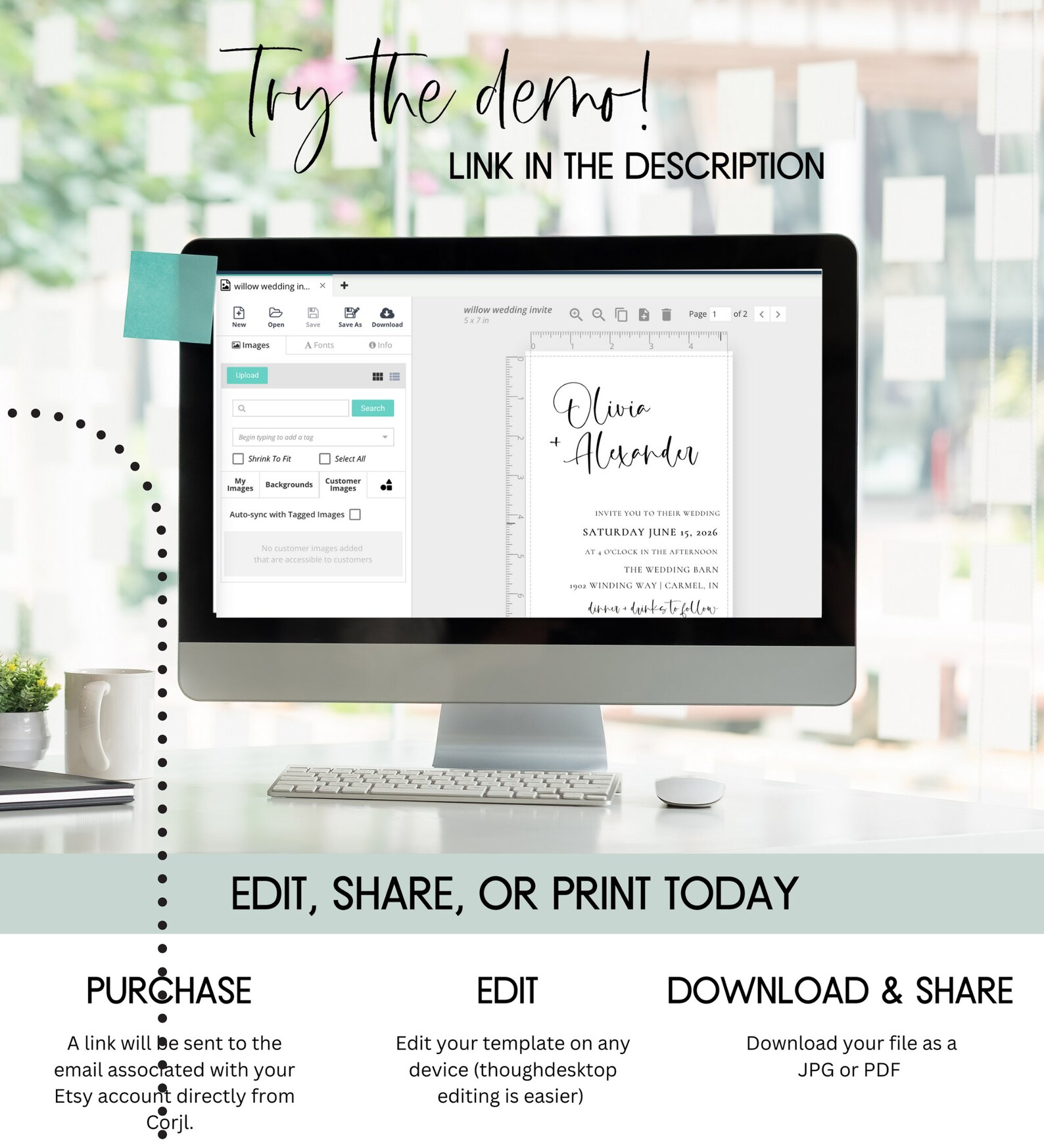 RILEY Coquette Bows Business Thank You Card Template, QR Code Editable ...