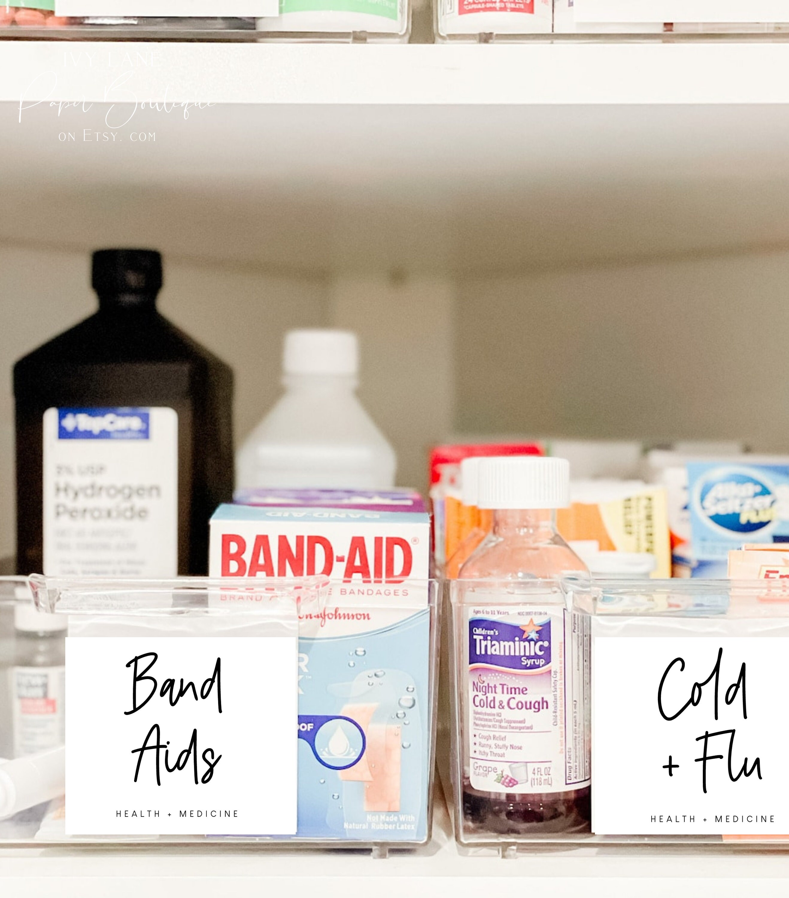 Handwritten Medicine Cabinet Label Template, Modern Medicine Cabinet ...