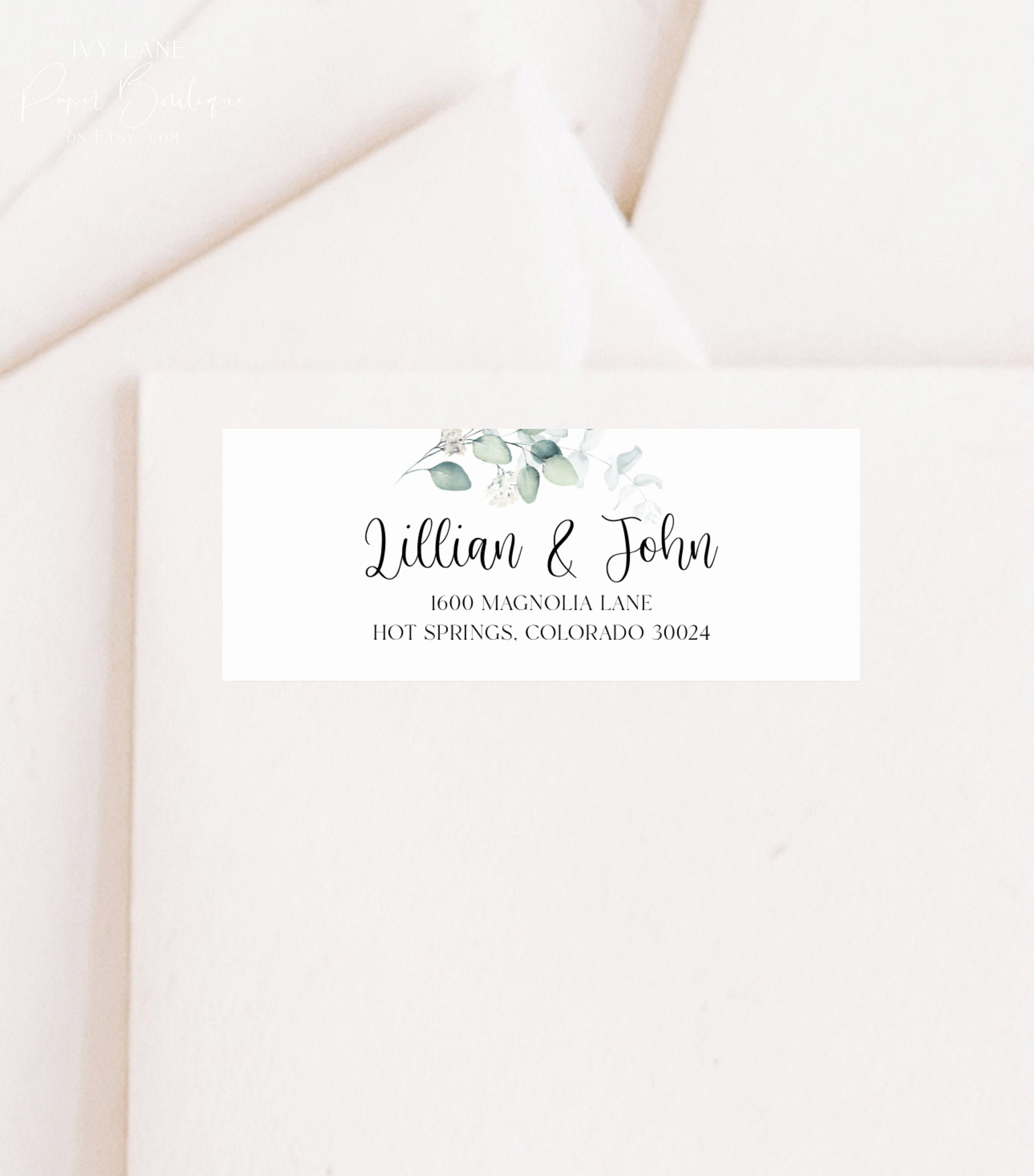 OAKLEY Eucalyptus Address Label, Greenery Wedding Envelope Sticker ...