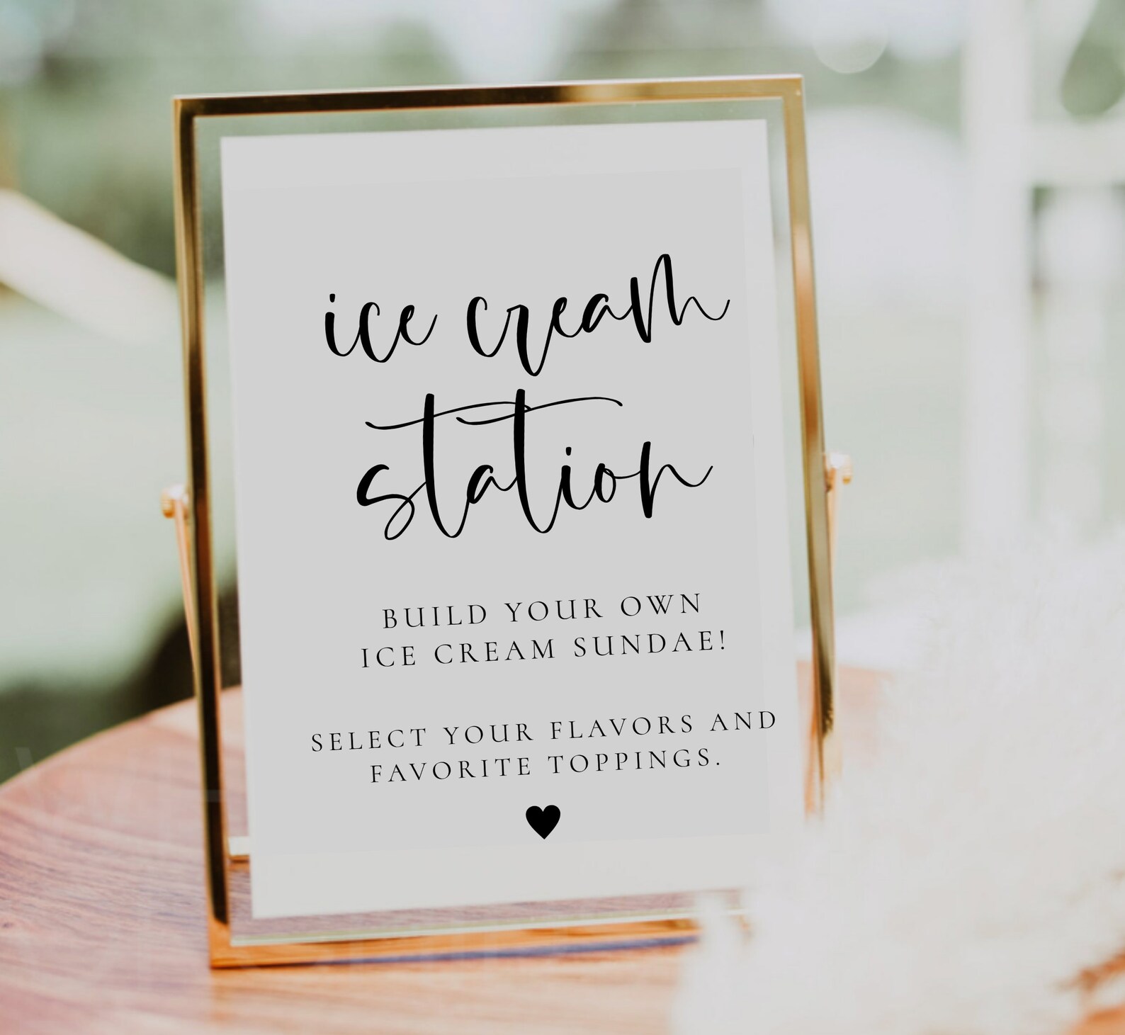 WILLOW Ice Cream Bar Sign Printable, Modern Minimalist Sign, Baby ...