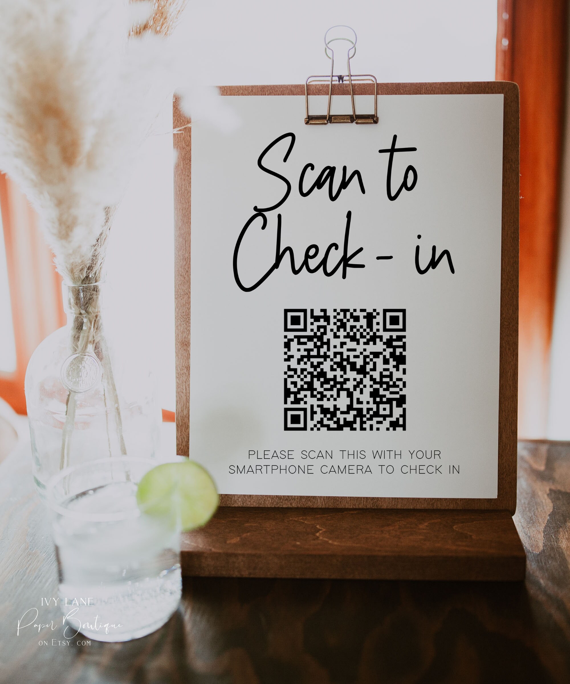 SOFIA QR Code Check-in Sign Template, Small Business Marketing, Covid ...