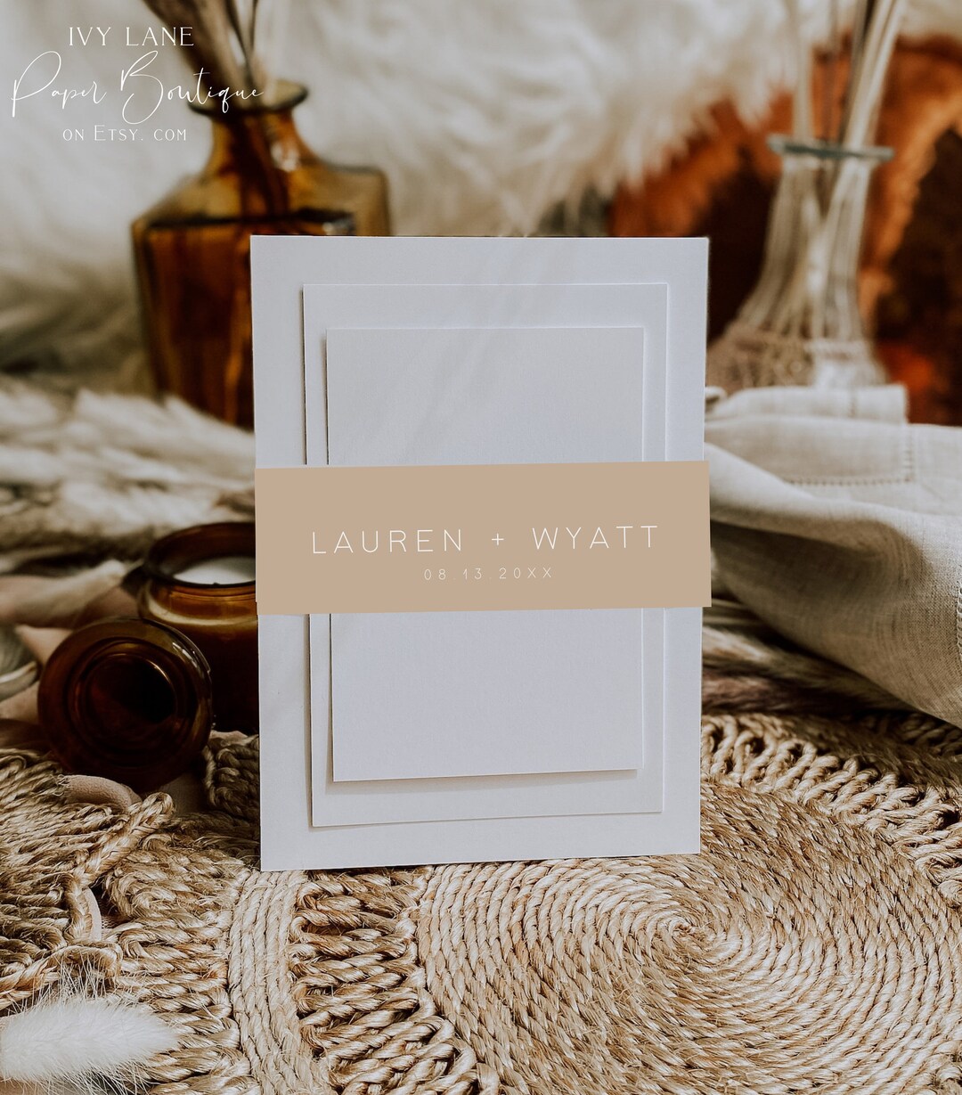 KAYA | Belly Band Template, Earth Tone Wedding Belly Band, Taupe ...