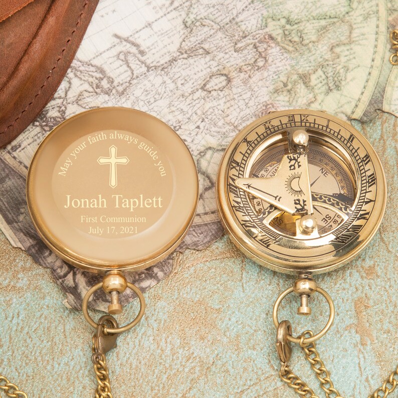 Personalized Sundial Compass Custom Engraved Gift Wedding - Etsy