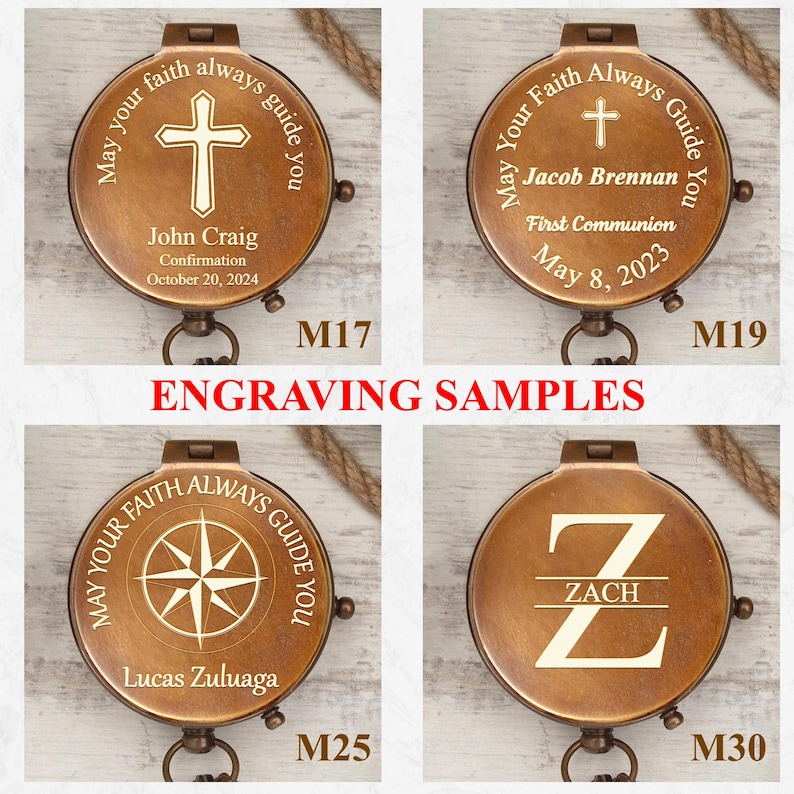 Personalized Engraved Compass: Religious Gift for Baptism, Confirmation ...