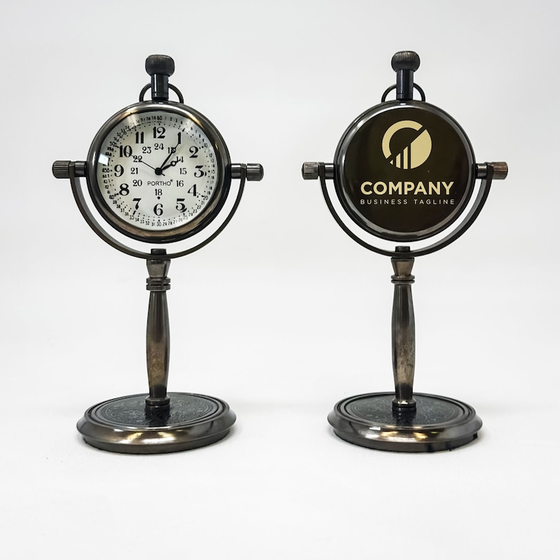 Christmas Gifts for Employees, Custom Logo Engraved Table Clock, Gift ...
