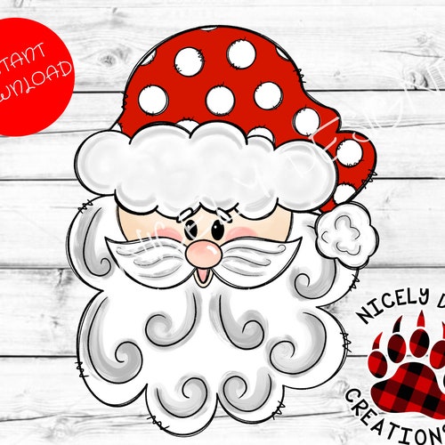 Santa Claus Christmas Sublimation Design PNG Lagartixa Hand - Etsy