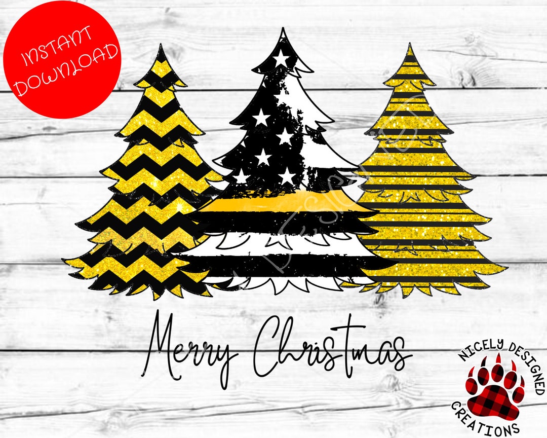Thin Yellow Line Christmas Tree Sublimation PNG - Dispatcher Christmas ...