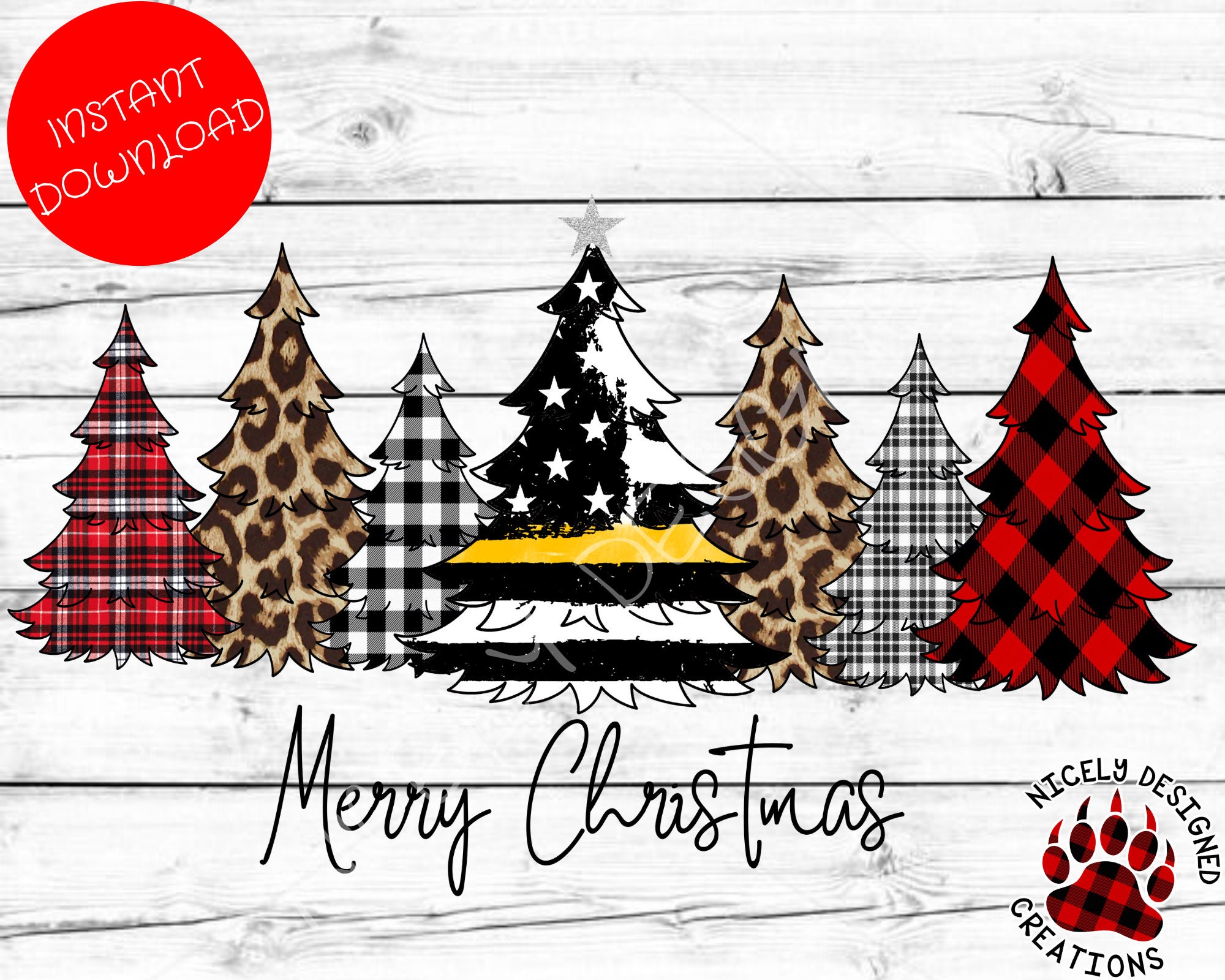 Thin Yellow Line Dispatch Christmas Sublimation PNG - Christmas Tree ...