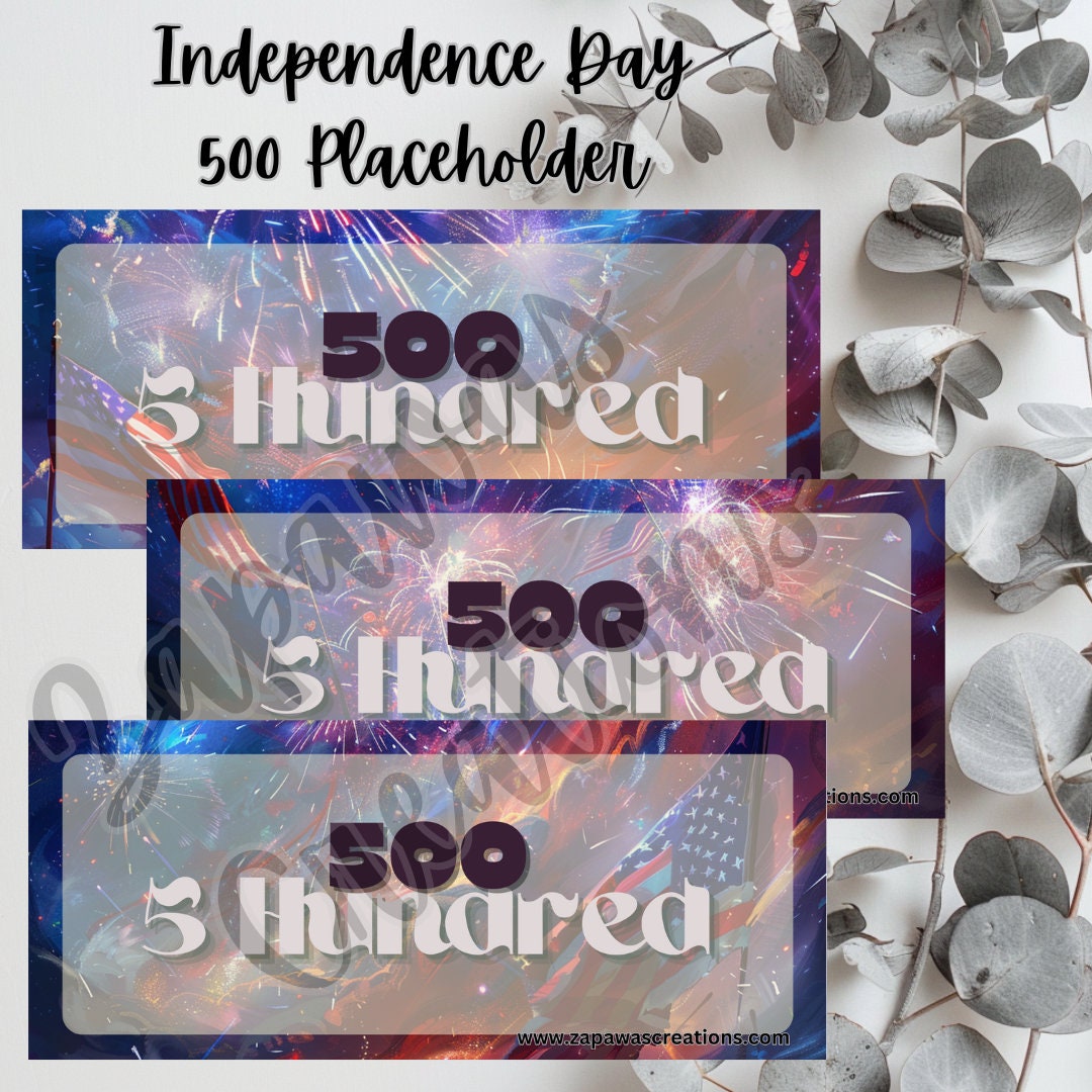 Independence Day Money Placeholder | Digital Download | 500 Slips | Set ...