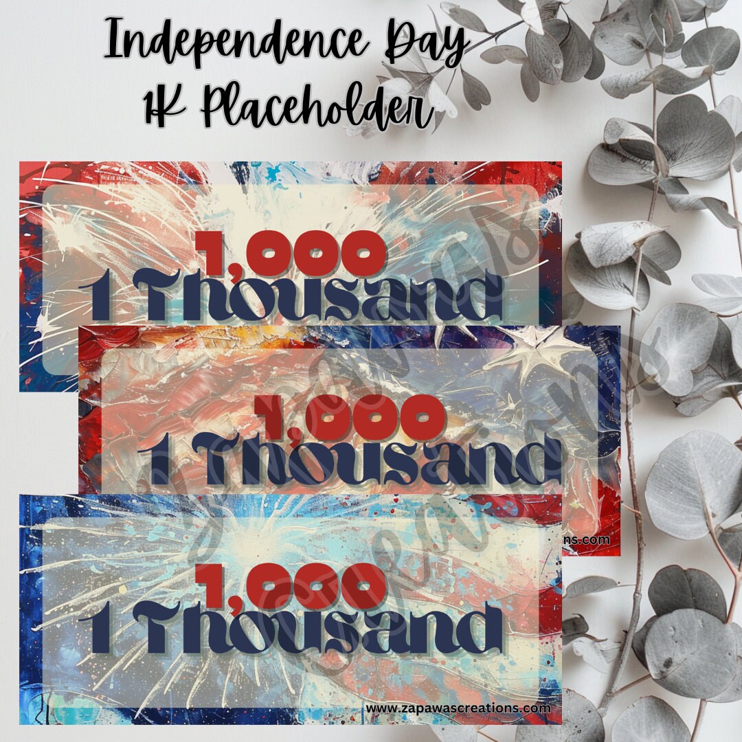 Independence Day Money Placeholder | Digital Download | 1000 Slips ...