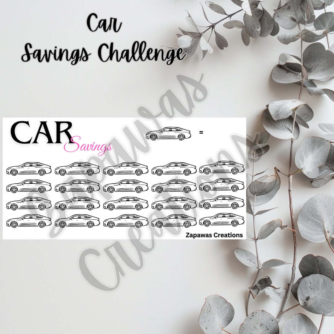 Car Savings Challenge | Digital Download | Cash Budgeting - Etsy