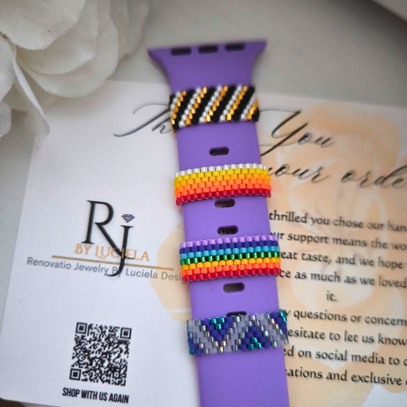 Handmade Beaded Smartwatch Band: 20mm Japanese Miyuki Beads - Etsy