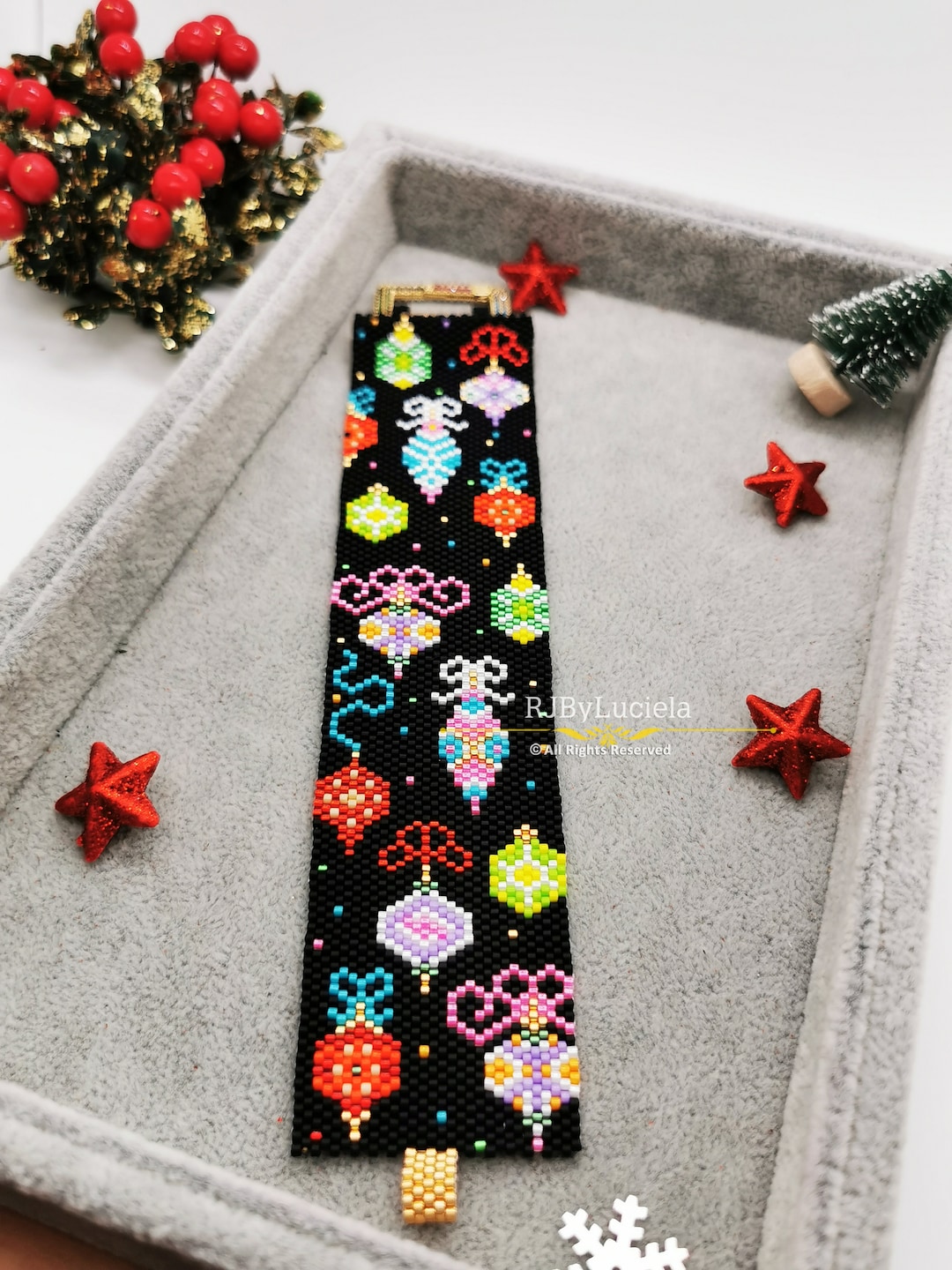 Christmas Beaded Bracelet | Beaded Bracelet | Handmade Bracelet ...