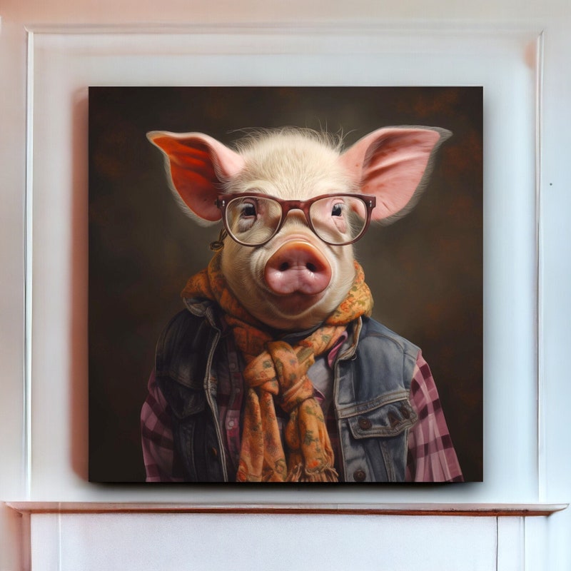 Pig Canvas - Etsy