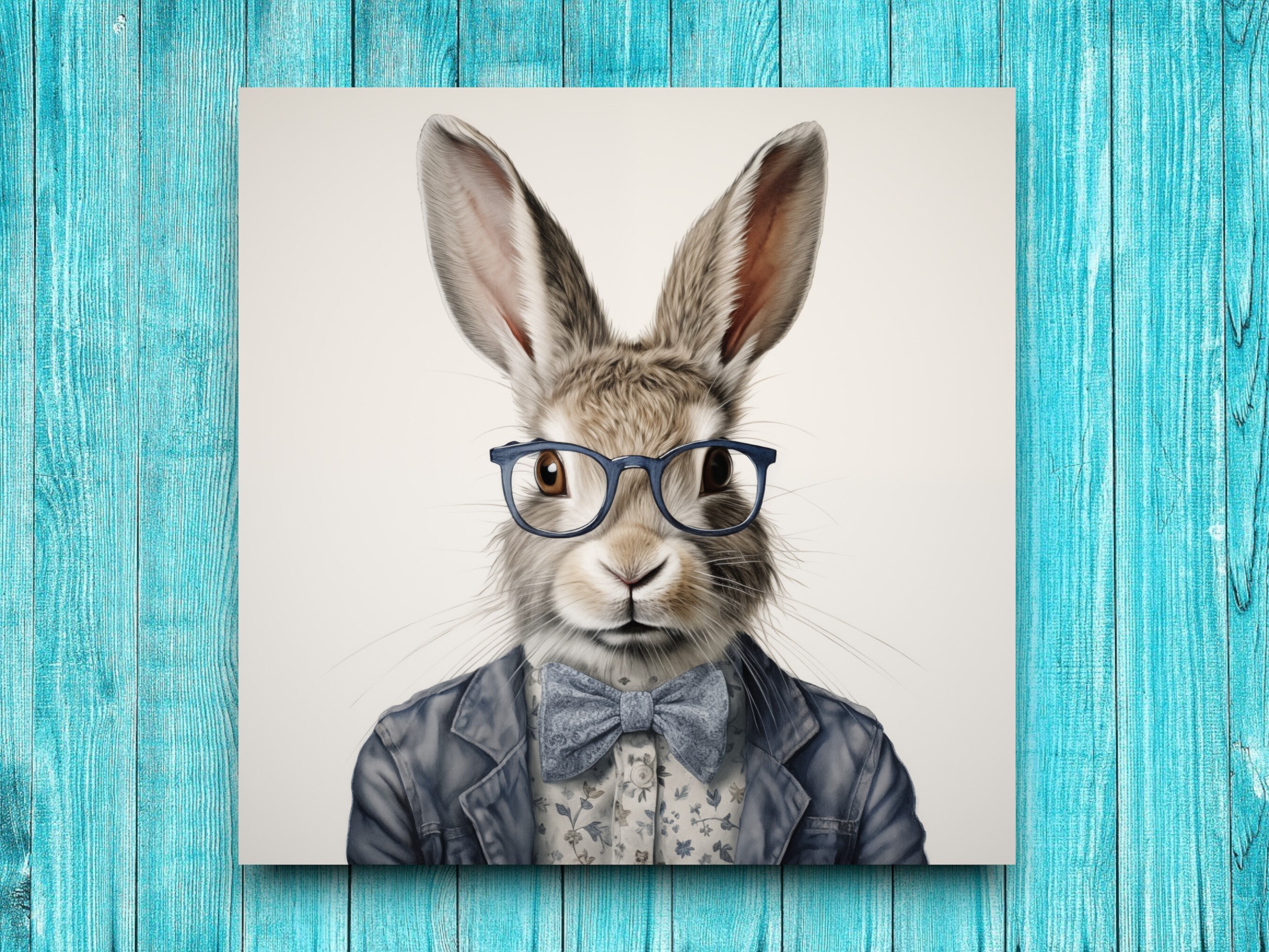 Urban Farm Rabbit Print Bunny Portrait Cute Bunny Print Victorian ...