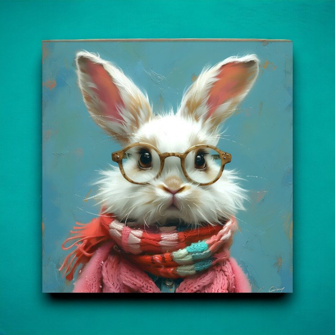 Urban Farm Easter Bunny Art | Boho Easter Bunny | Cute Easter Bunny ...