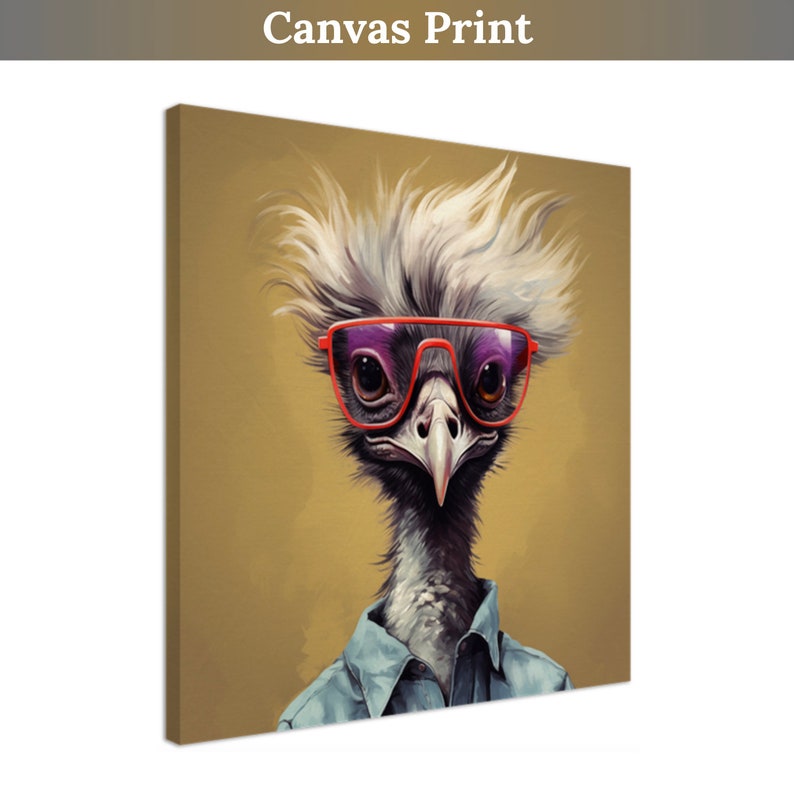 Urban Farm Emu Art | Colorful Animal Portrait | Animal Portrait ...