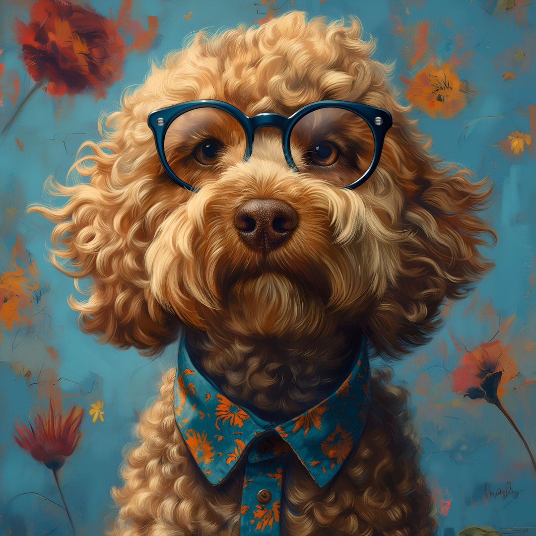 Urban Farm Goldendoodle Goldendoodle Art Goldendoodle Wall Art Golden ...