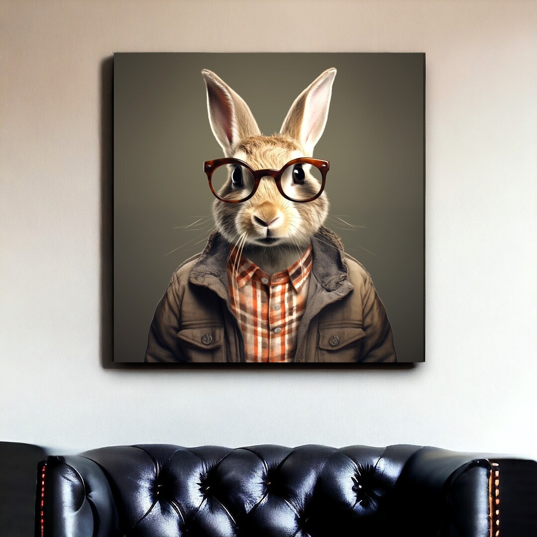 Urban Farm Rabbit Print | Cute Bunny Print | Bunny Portrait | Colorful ...