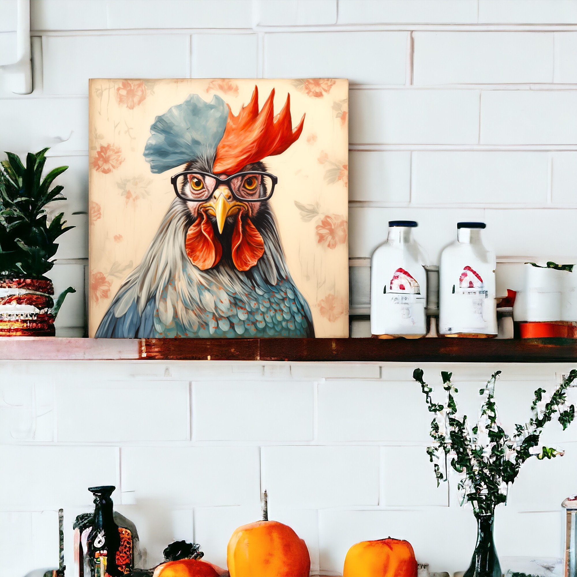 Urban Farm Chicken Wall Art Print Whimsical Chicken Art Victorian ...