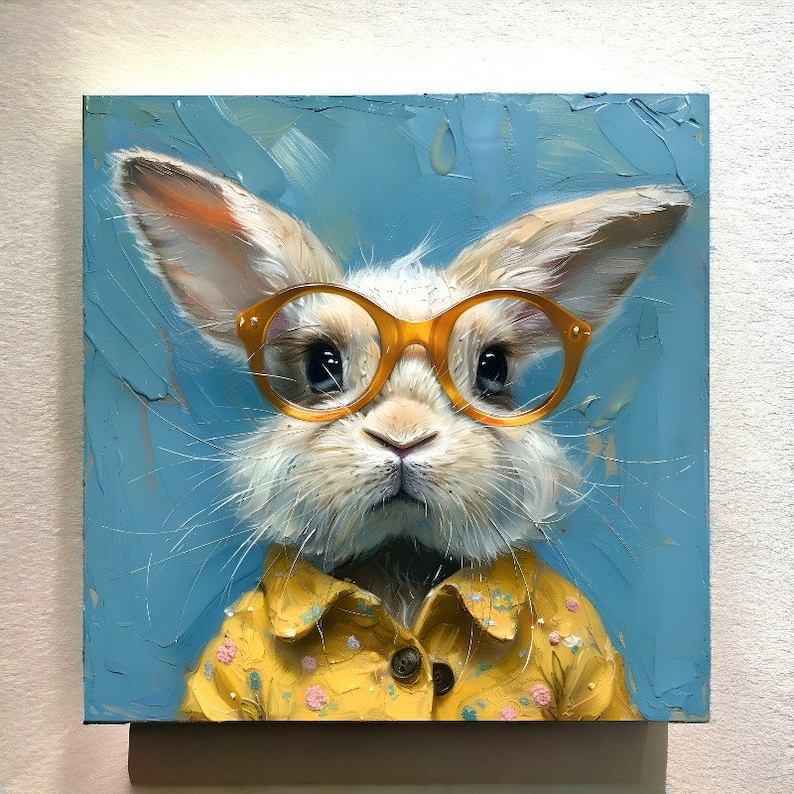 Urban Farm Bunny Portrait | Rabbit Print | Cute Easter Bunny | Easter ...