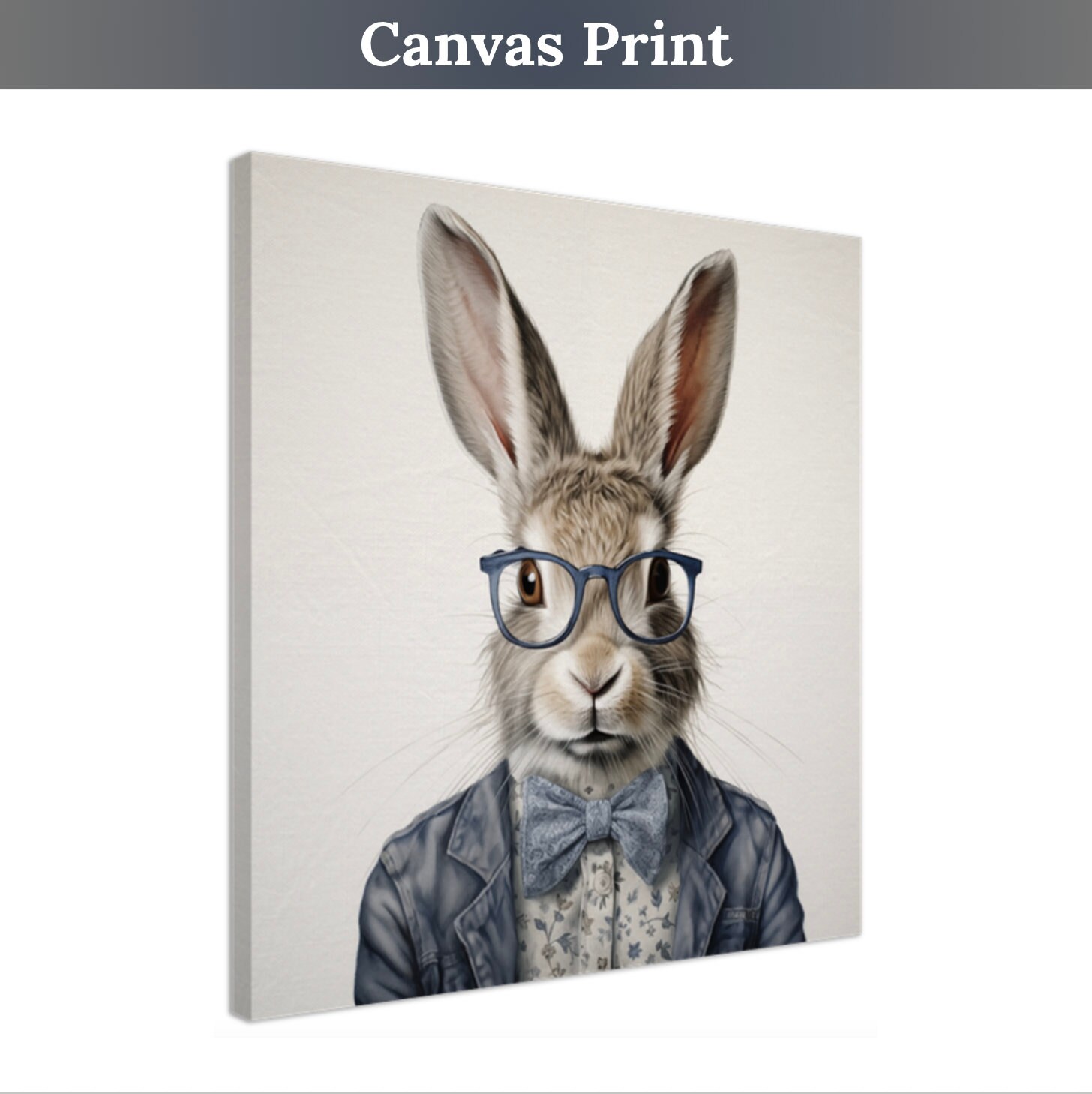 Urban Farm Rabbit Print | Bunny Portrait | Cute Bunny Print | Victorian ...