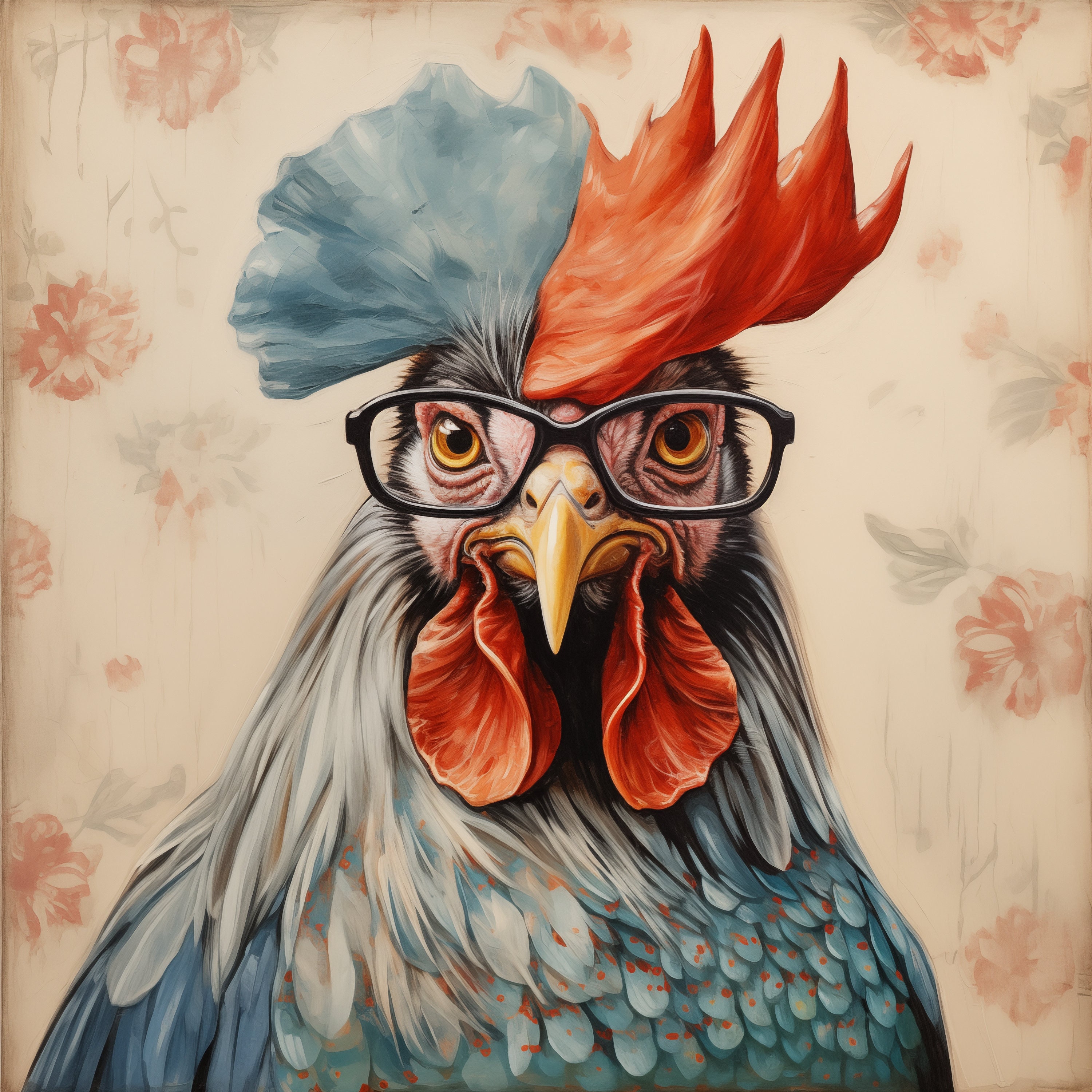 Urban Farm Chicken Wall Art Print Whimsical Chicken Art Victorian ...
