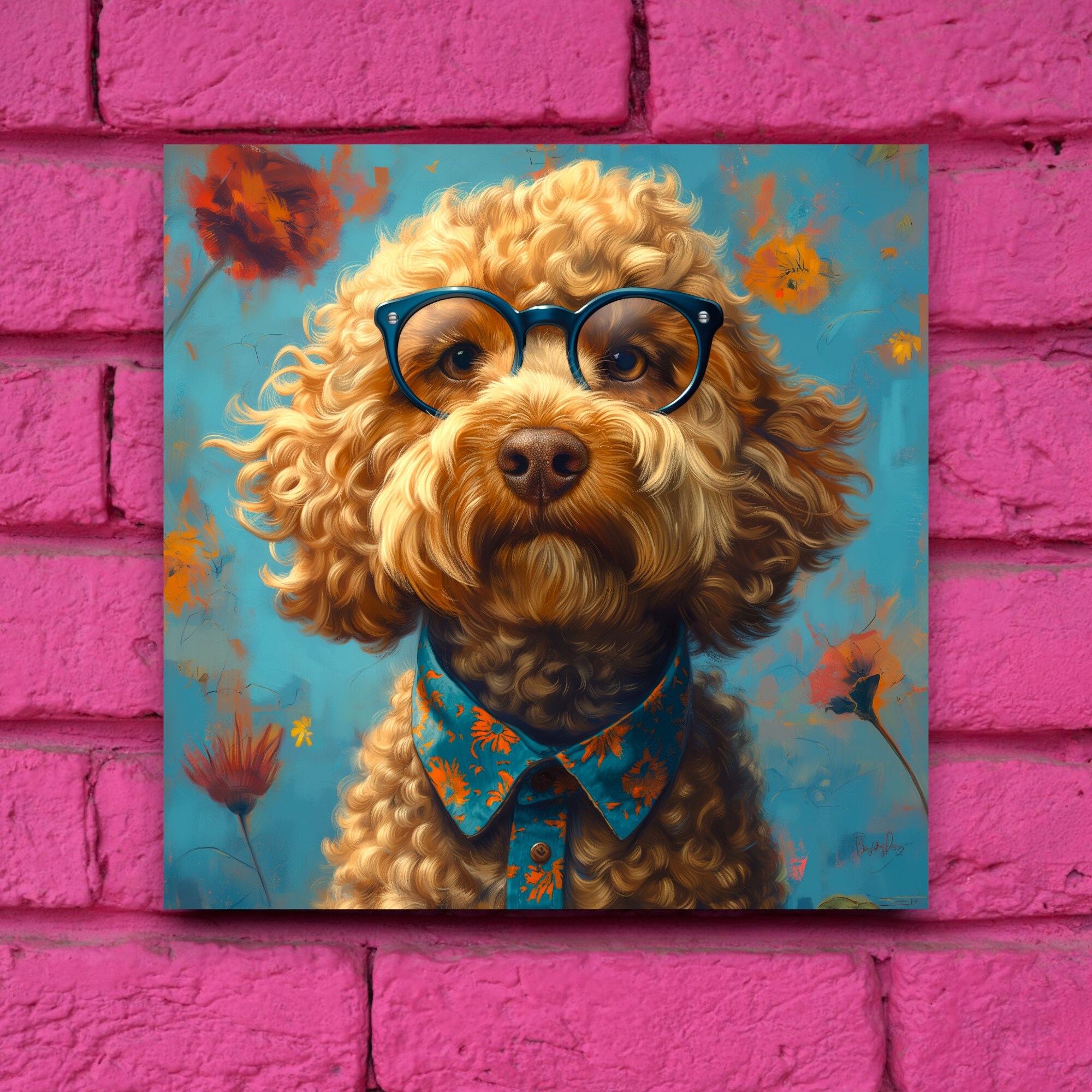 Urban Farm Goldendoodle Goldendoodle Art Goldendoodle Wall Art Golden ...