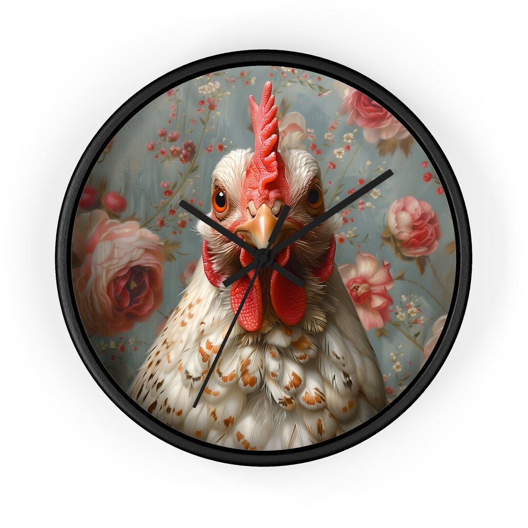 Chicken Clock Chicken Wall Clock Chicken Kitchen Clock Chicken Wall ...