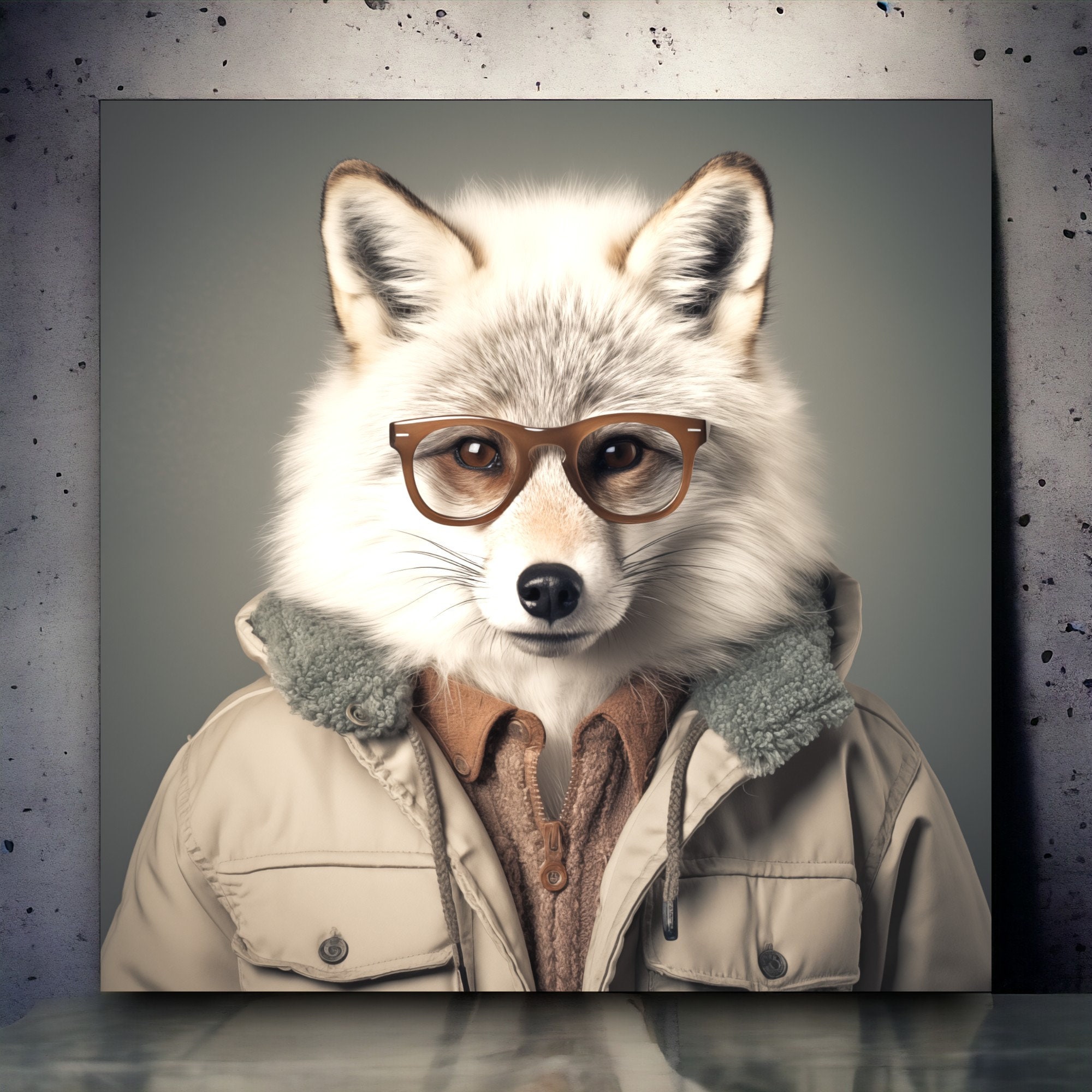 Urban Farm Fox Artwork Victorian Fox Victorian Animal Portrait Fox Wall ...