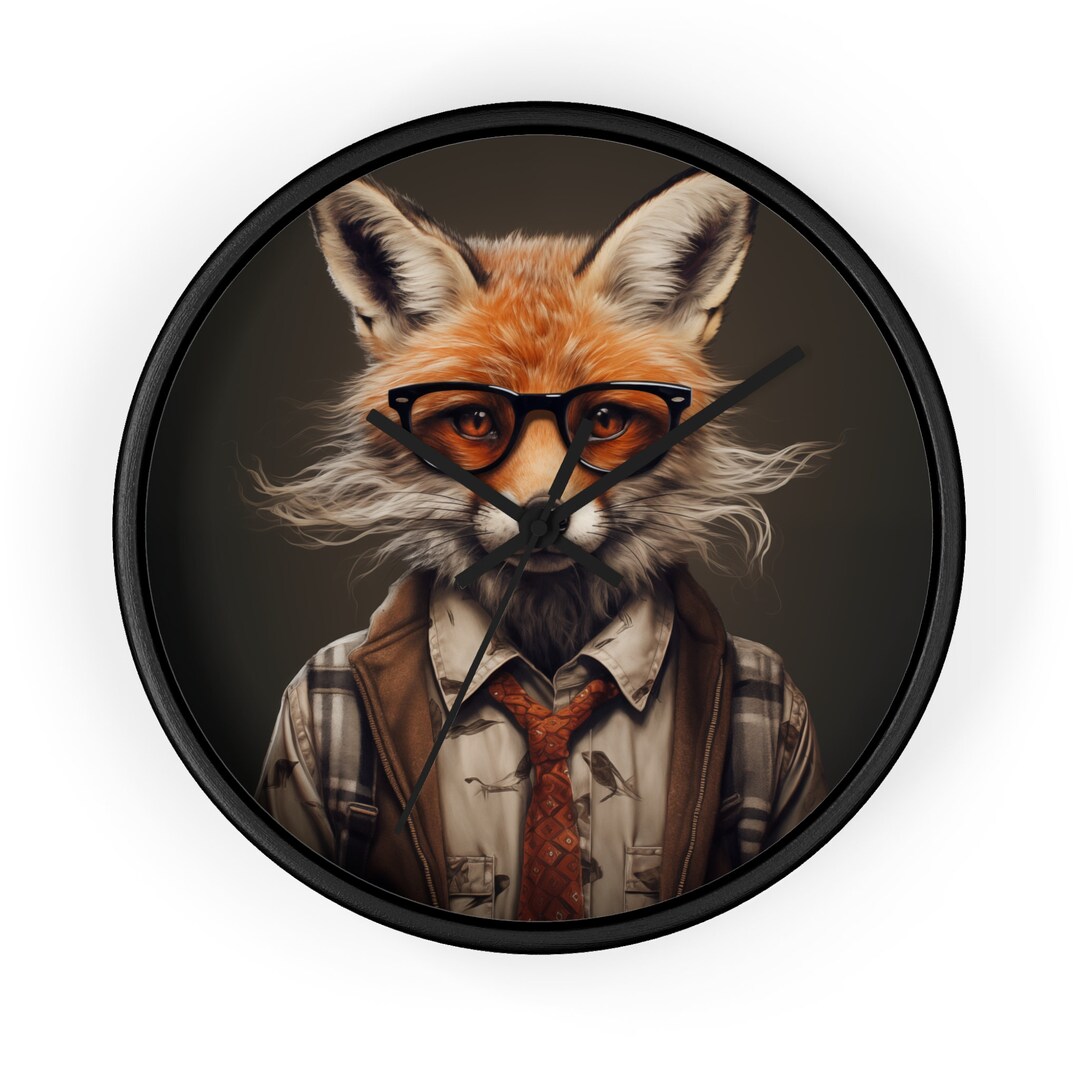 Fox Wall Clock Fox Clock Fox Wall Decor Fox Home Decor Fox Decor Fox ...