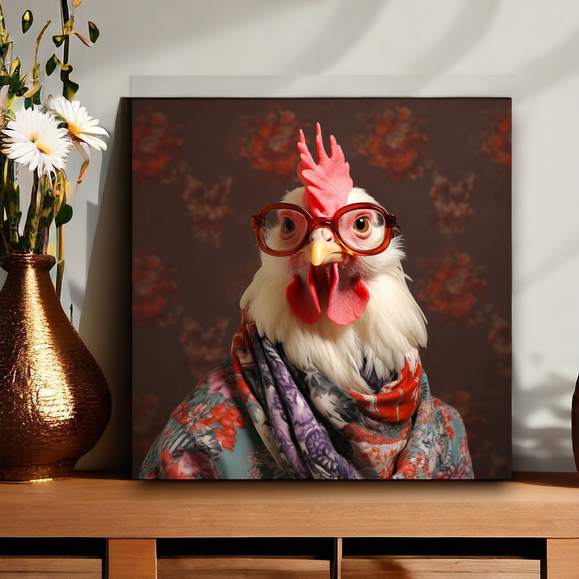 Urban Farm Chicken Victorian | Chicken Portrait | Chicken Print ...