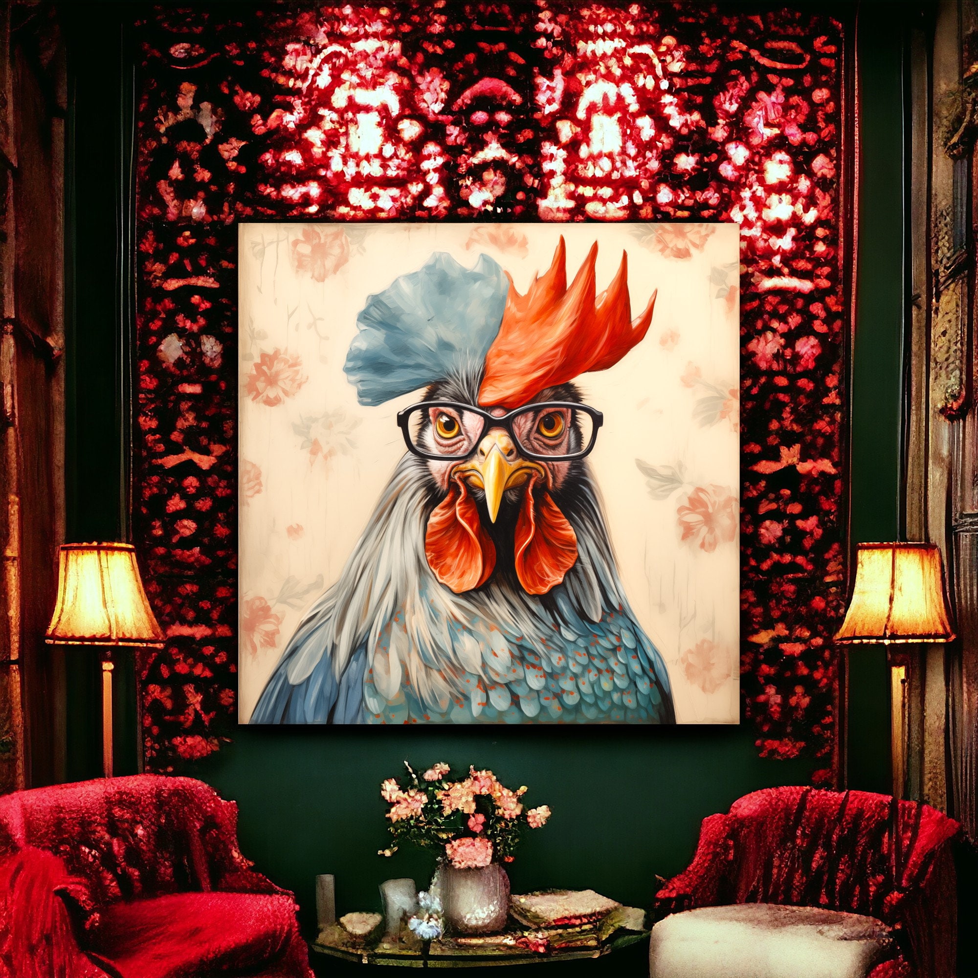 Urban Farm Chicken Wall Art Print Whimsical Chicken Art Victorian ...