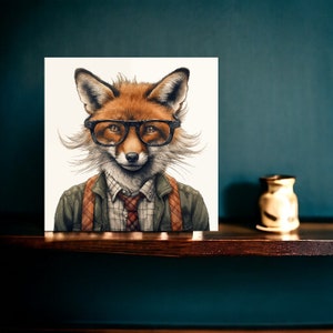 Urban Farm Dapper Fox | Fox Artwork | Colorful Animal Portrait | Animal ...