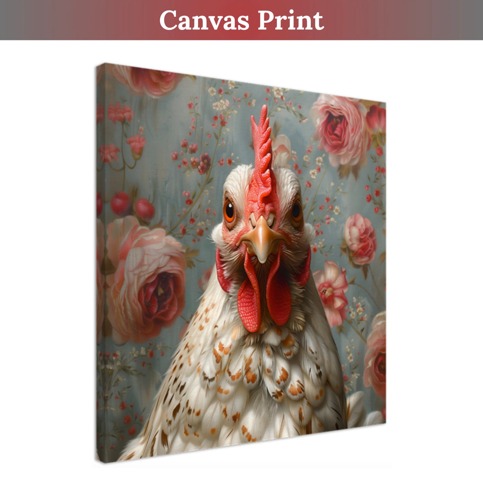 Urban Farm Chicken Wall Art Print | Americana Hen | Chicken Portrait ...
