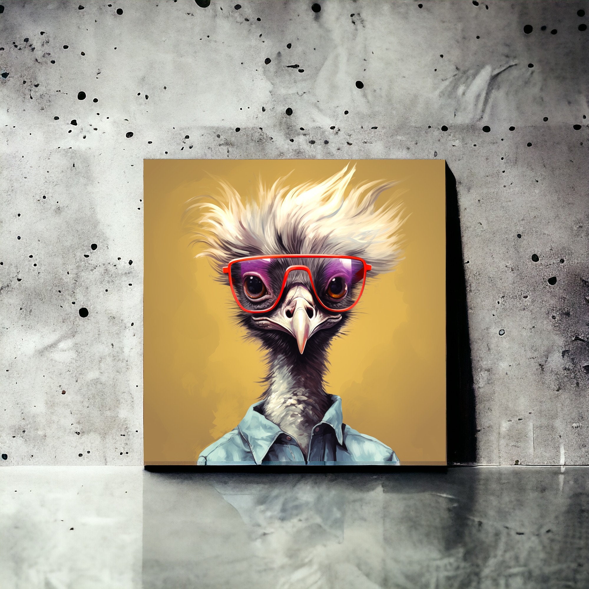 Urban Farm Emu Art | Colorful Animal Portrait | Animal Portrait ...