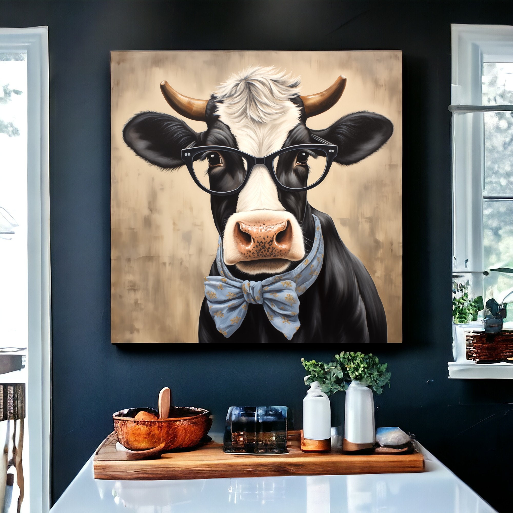 Urban Farm Dairy Cow Gifts Dairy Cow Guernsey Cow Dairy Cow Painting ...