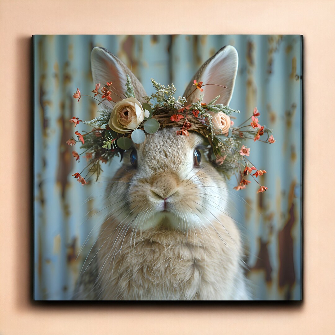 Urban Farm Boho Easter Bunny | Easter Bunny | Easter Bunny Art | Bunny ...