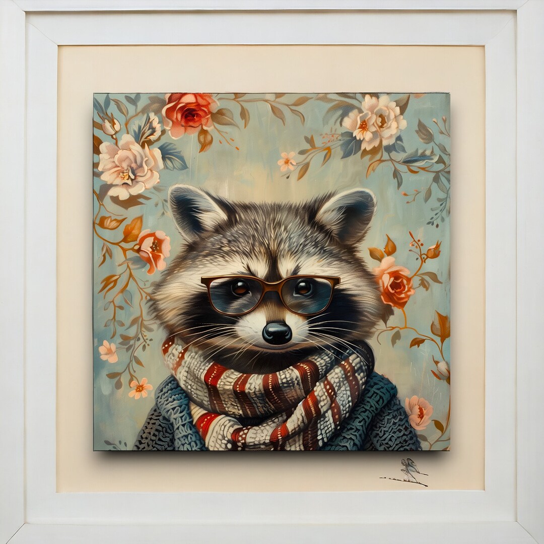 Urban Farm Racoon Wall Art | Raccoon Art | Cute Raccoon | Raccoon Gift ...