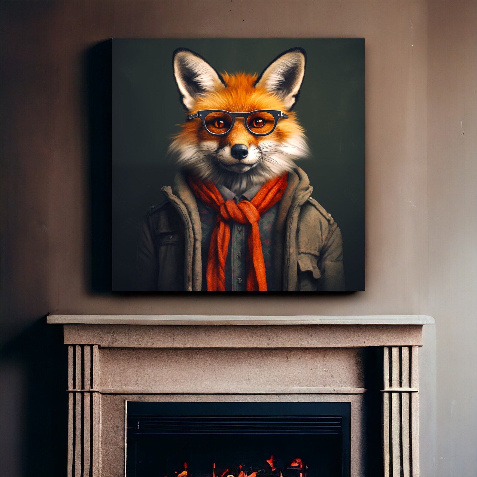 Urban Farm Fox Artwork | Fox With Glasses | Colorful Animal Portrait ...