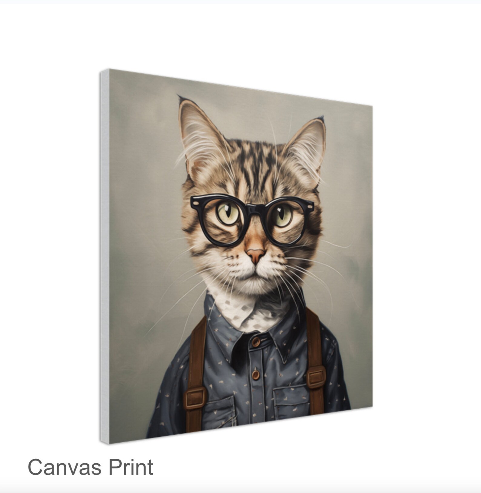 Urban Farm Grey Tabby Cat Print Colorful Cat Print Tabby Cat Gift Cat ...