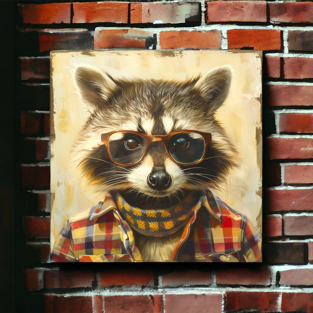 Urban Farm Cute Raccoon | Raccoon Art | Raccoon Gift | Racoon | Racoon ...