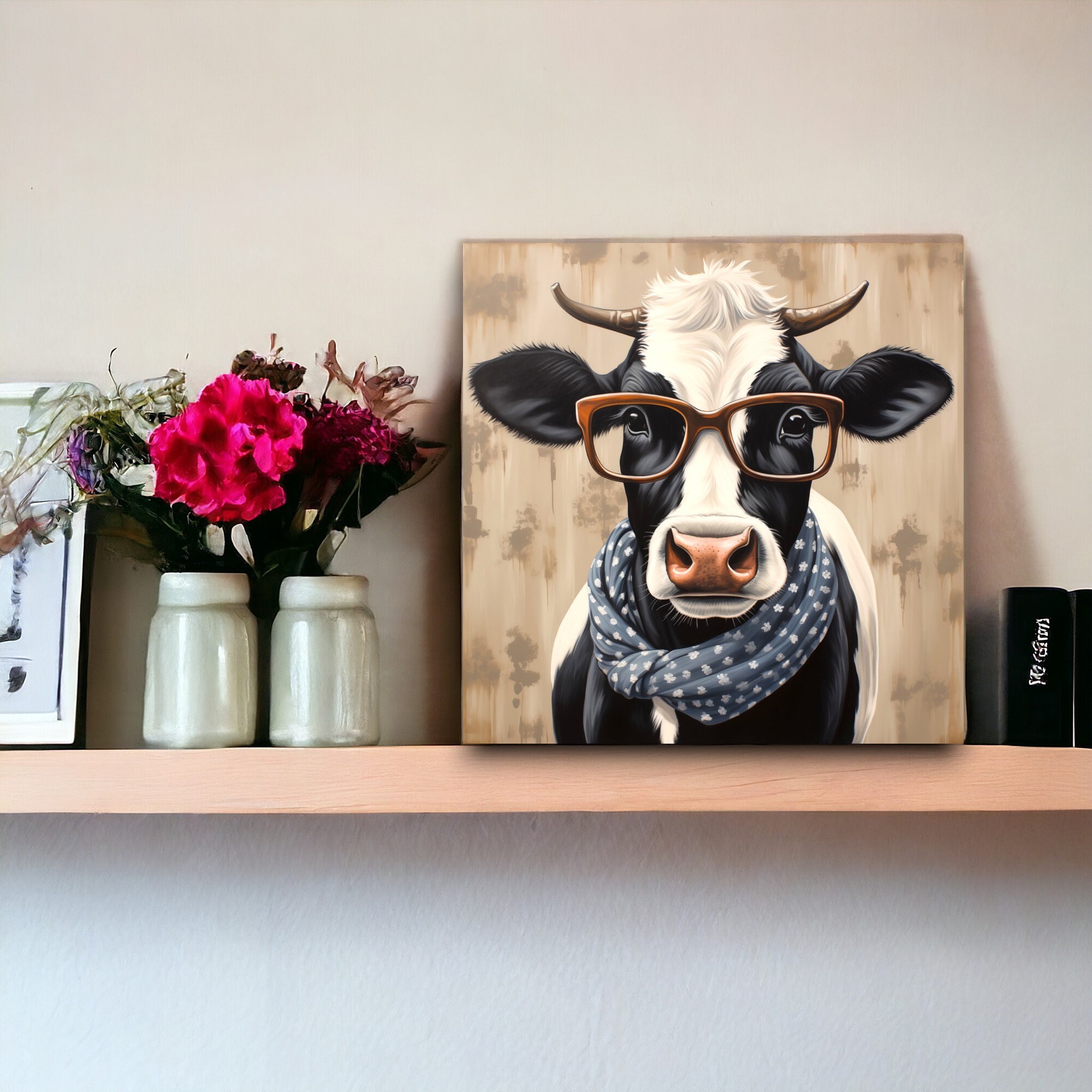 Urban Farm Dairy Cow Cow Portrait Cow Wall Art Cow Artwork Dairy Cow ...
